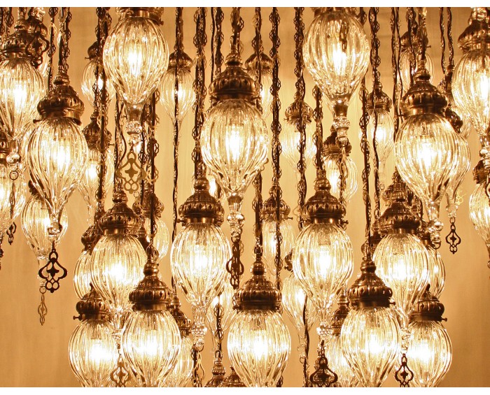 Pyrex Glass Ottoman Chandelier with 87 Globes- FREE SHIPPING