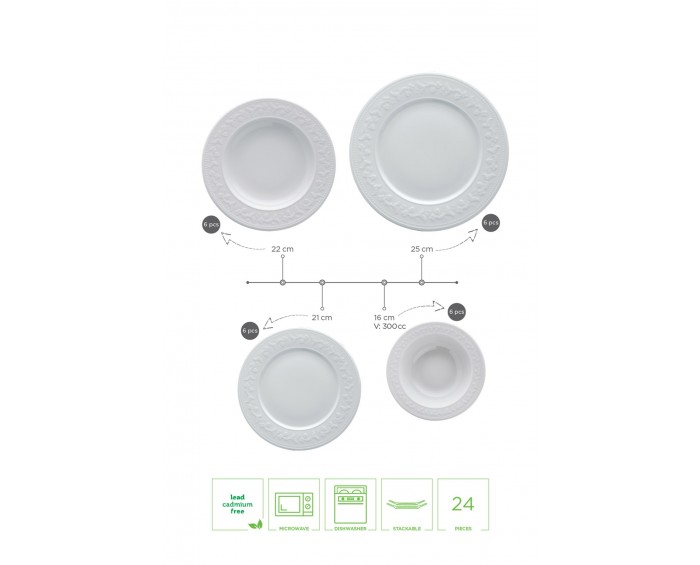 Porcelain Special Dinner Set - 24pcs.