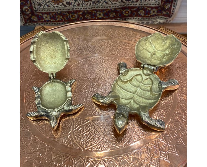 Tranquil Turtles: Handmade Brass Turtle Figure Set- 14 Cm / 5.51 inches