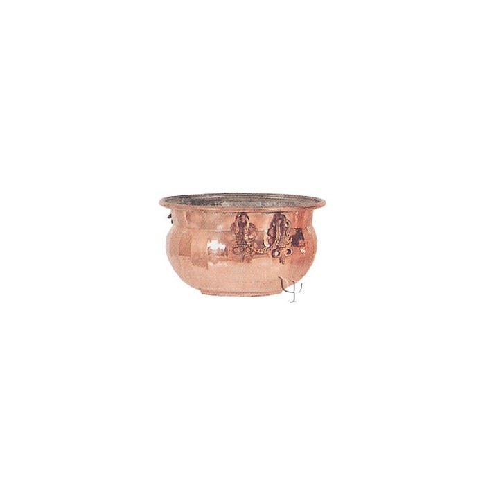 Shaped Cauldron with Copper Handles (flanged)