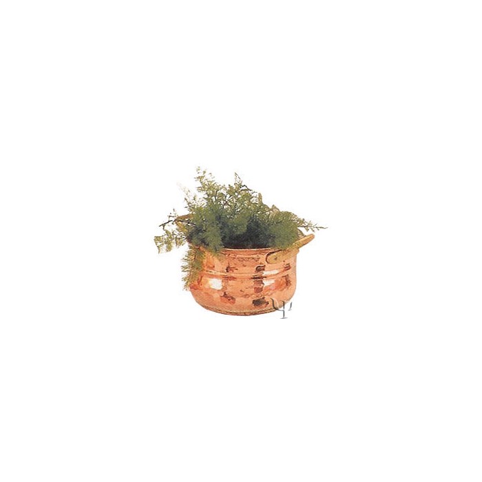 Turkish Copper Mini Round Flower Pot with Handles