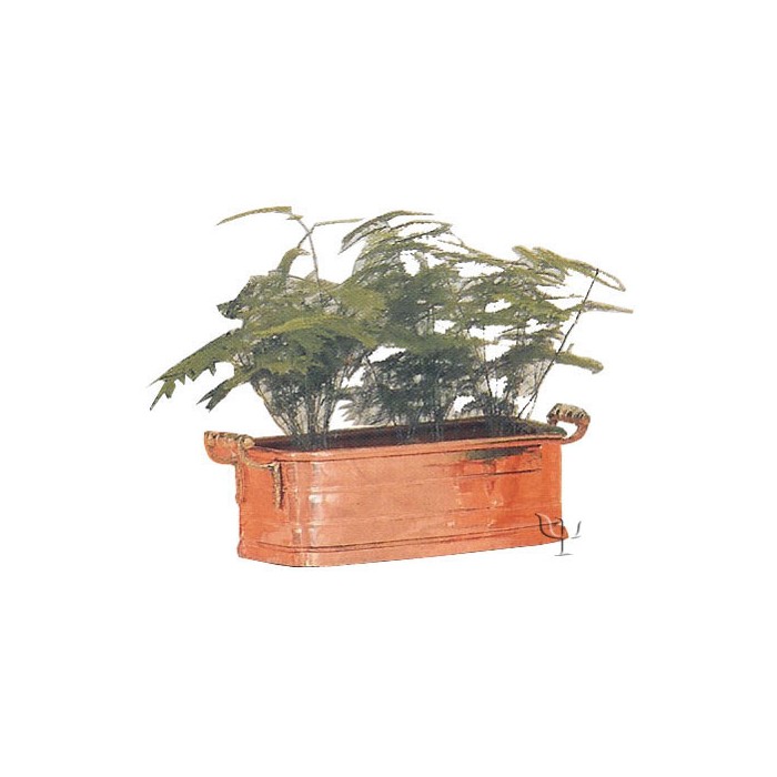 Turkish Copper Rectangular Planter with Handles (Medium)
