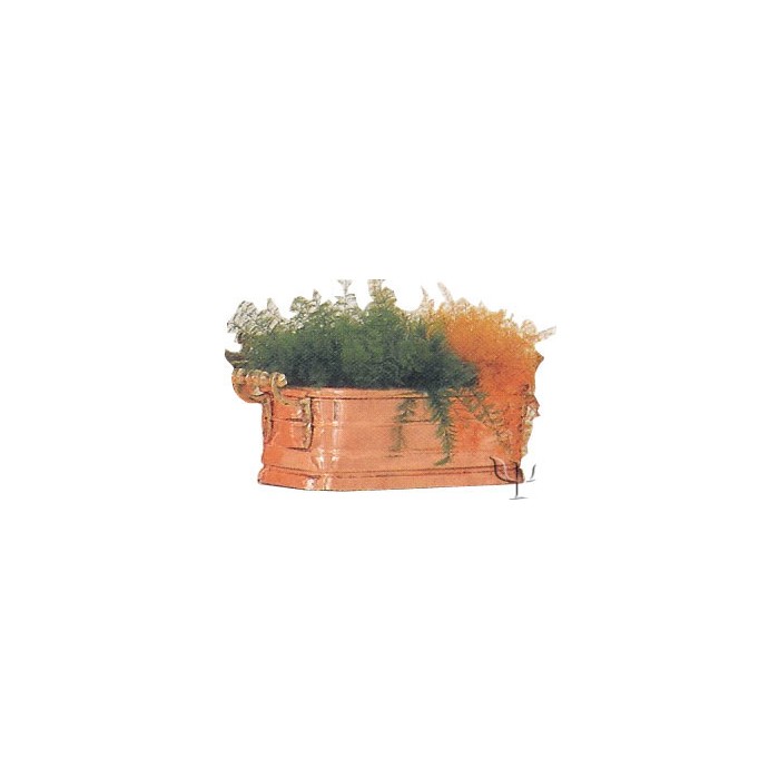Turkish Copper Rectangular Planter with Handles (Small)