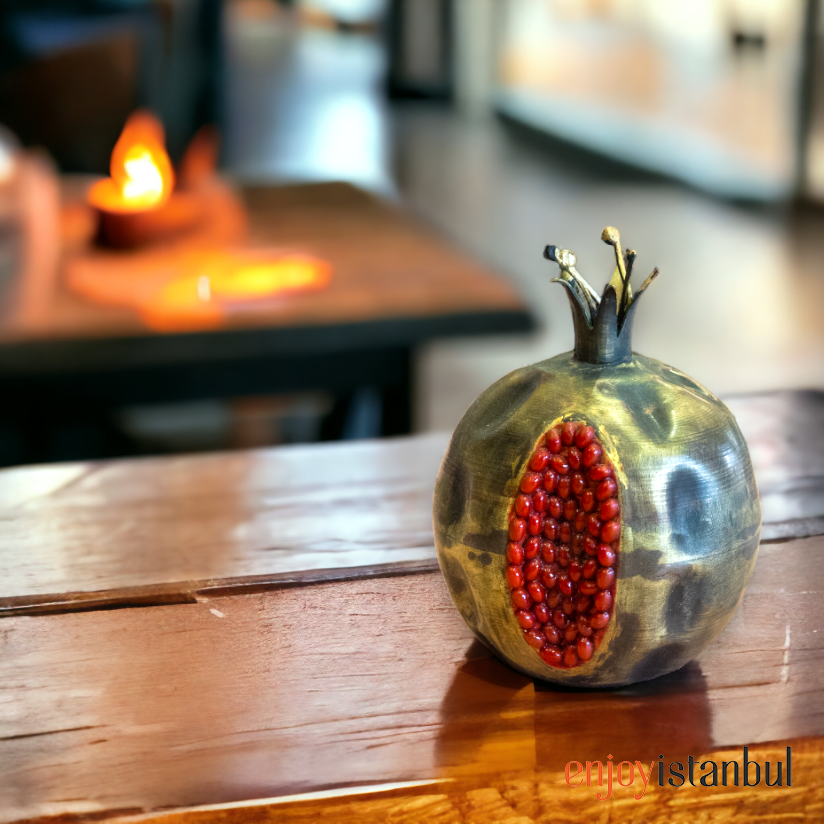 Artisan Handmade Brass Pomegranate Design- no1 - 8 cm / 3.14 inches