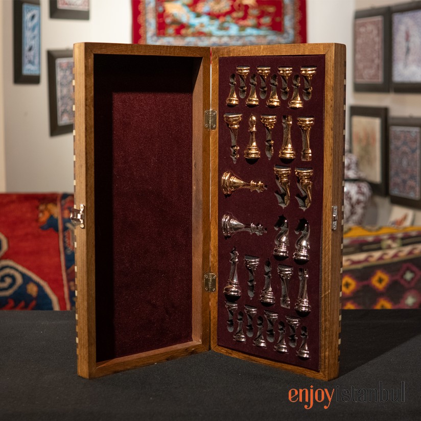 Timeless Elegance: Handmade Folding Chess Set with Walnut, Mother of ...