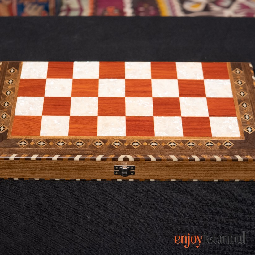 Timeless Elegance: Handmade Folding Chess Set with Walnut, Mother of ...