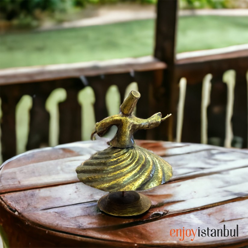 Eternal Spiral: Handcrafted Brass Whirling Dervish with Swirling Design ...