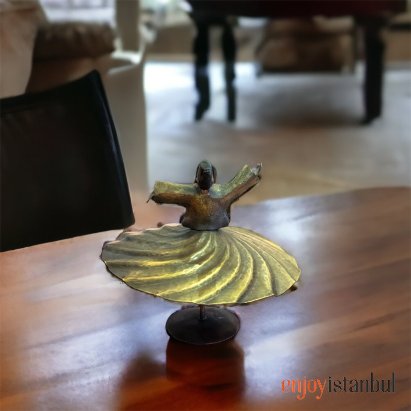 Handmade Brass Whirling Dervish with Swirling Design No2