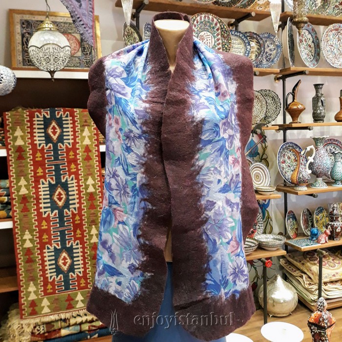 Turkish Silk and Felt Shawl