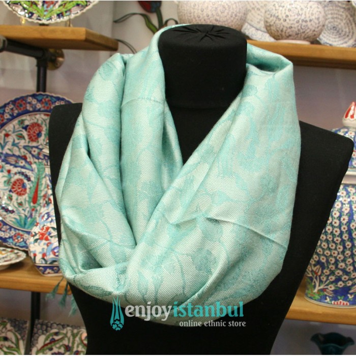 Turkish Shawl - Silky Viscose Turquoise
