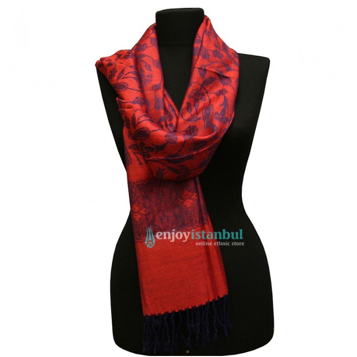 Turkish Shawl - Silky Viscose Red