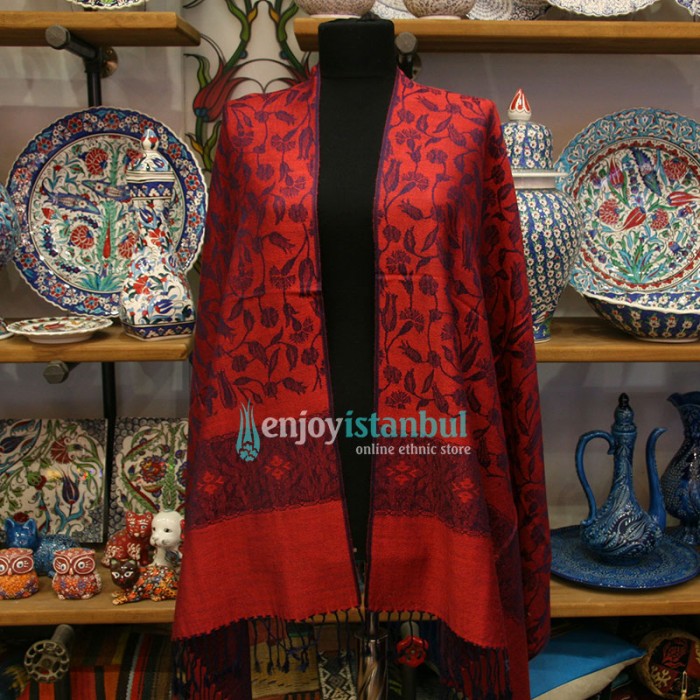 Turkish Shawl - Silky Viscose Red