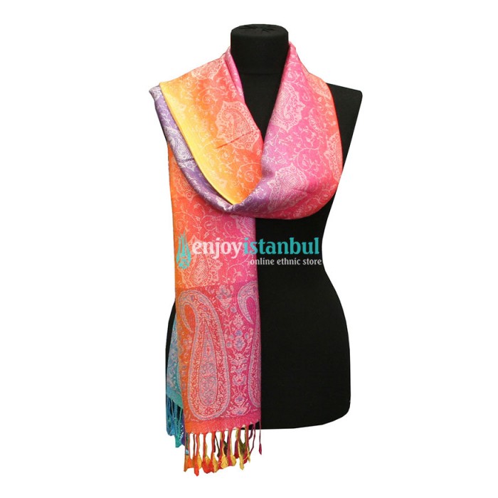 Turkish Shawl - Rainbow Silky Viscose