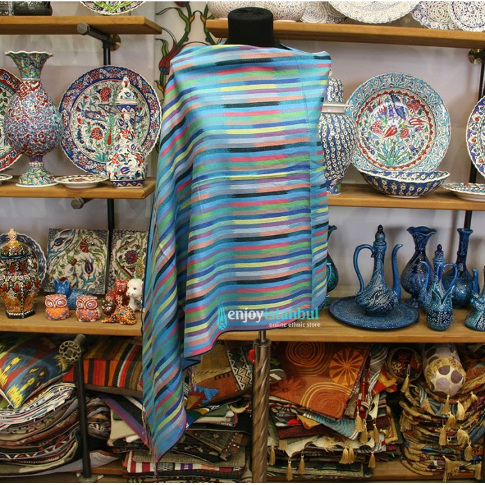 Turkish Shawl - Reversible Silky Viscose Striped