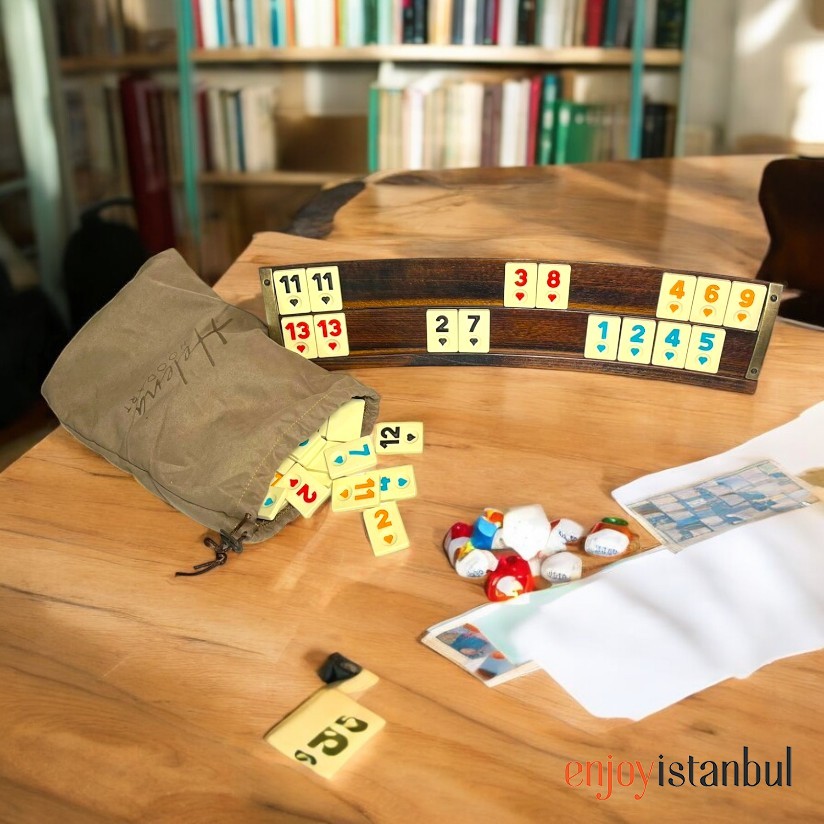 Handcrafted Rummikub Set with Turquoise, and Mother-of-Pearl Inlays ...