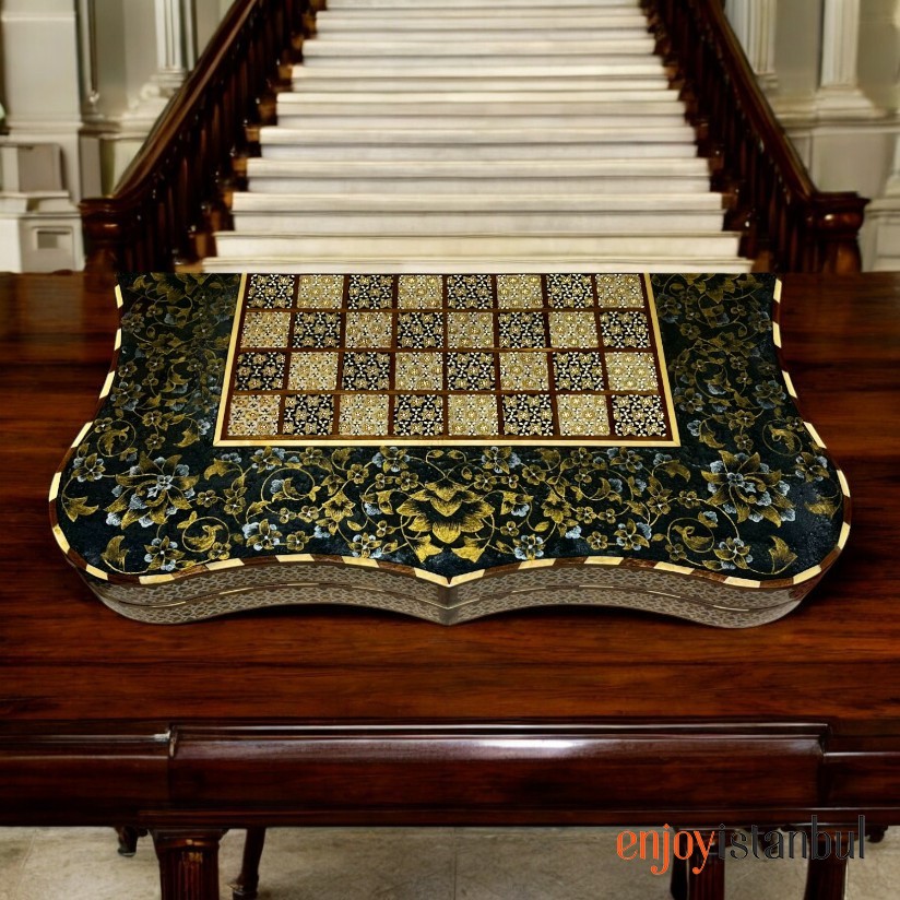 Iranian Style Bronze Inlaid Backgammon