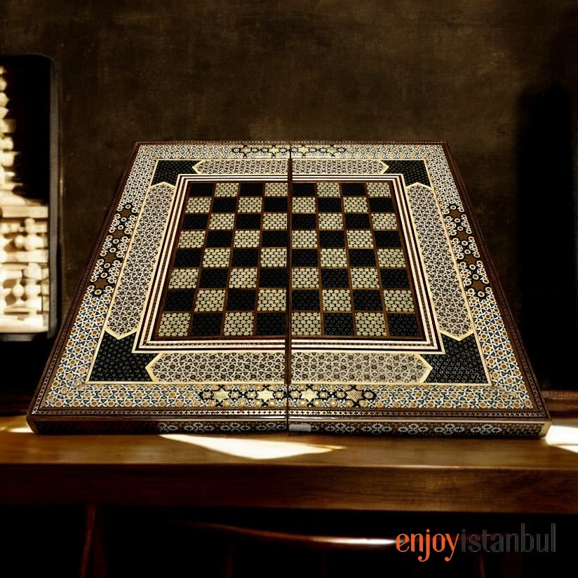 HandMade Iranian Style Bronze Inlaid Backgammon - Elegant Design with ...