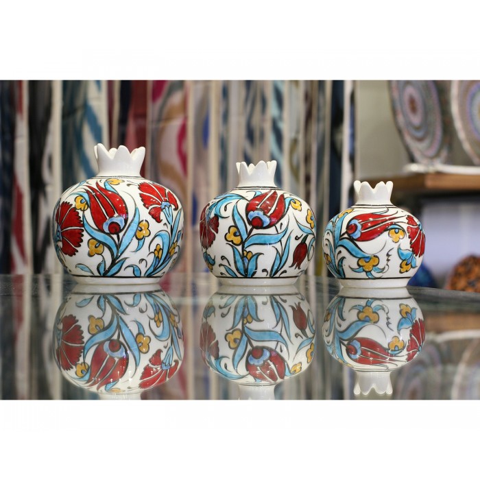 Ceramic Pomegranate set - Handmade Ceramic-Iznik Design Ceramic Object ...